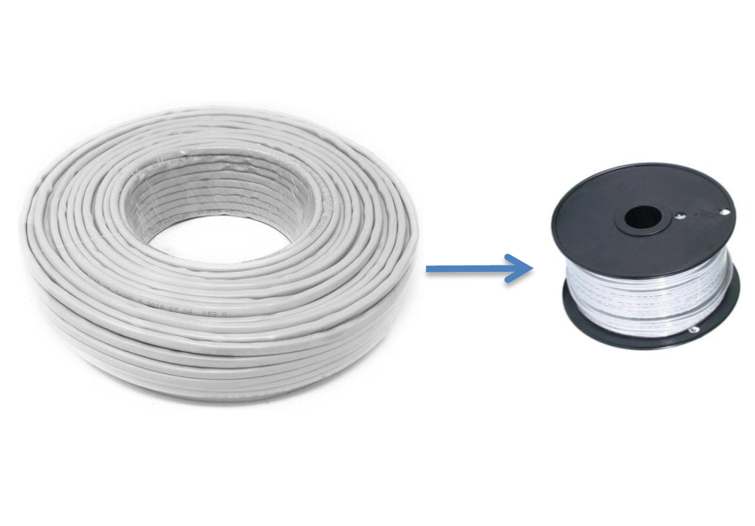 PTW240-1000: 240 Type Cable reel with no connectors, 1000 Ft., White J ...