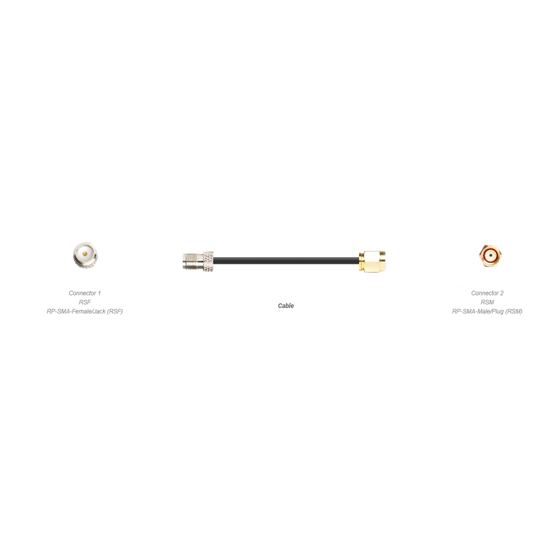 PT195-018-RSF-RSM: 18 Feet 195 Type Low loss Cable Assembly with Rever ...